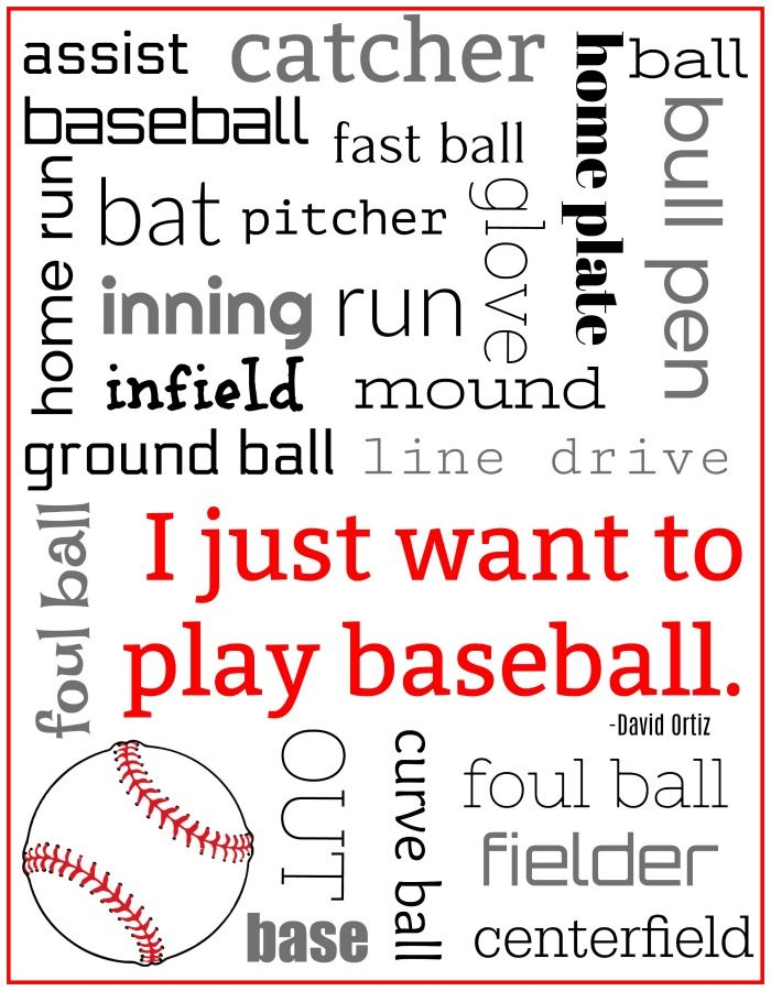 Baseball Subway Art Free Printable | Mini Van Dreams