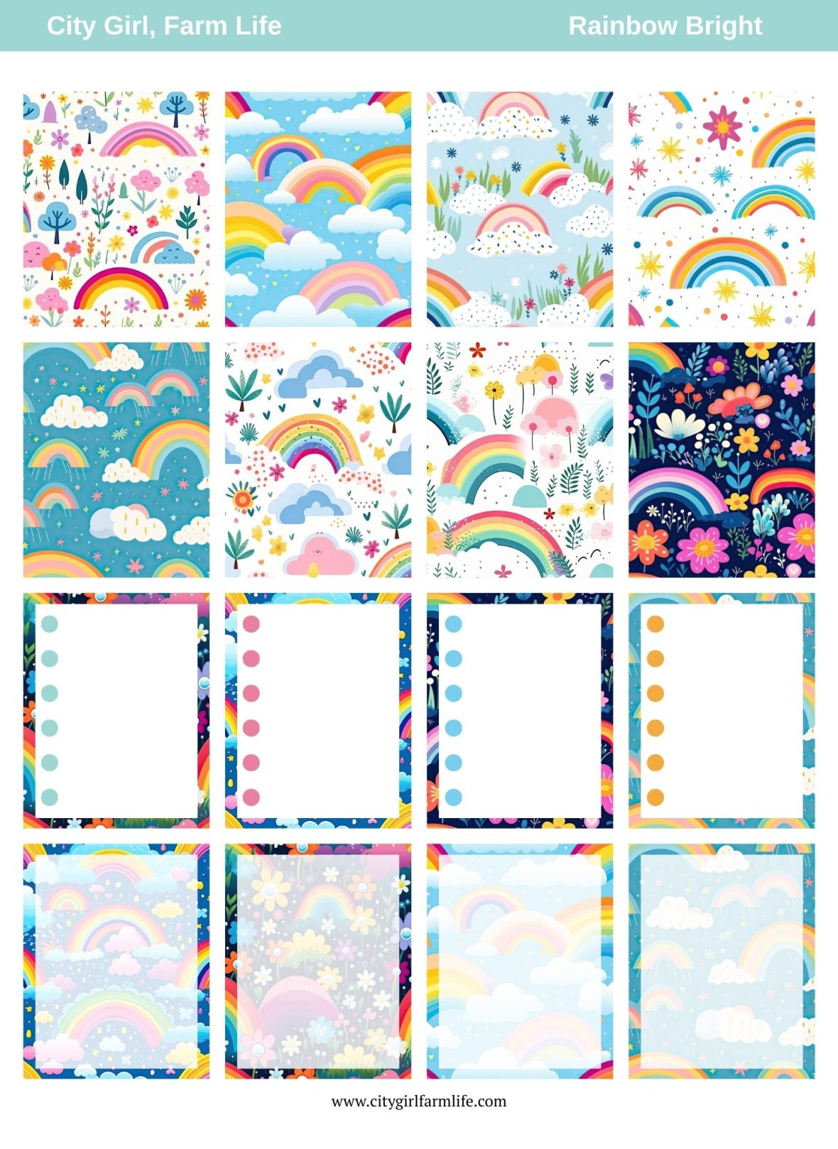Rainbow Planner Stickers | City Girl, Farm Life
