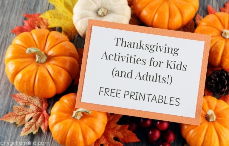 Thanksgiving Kids Activities for Family Gatherings | City Girl, Farm Life